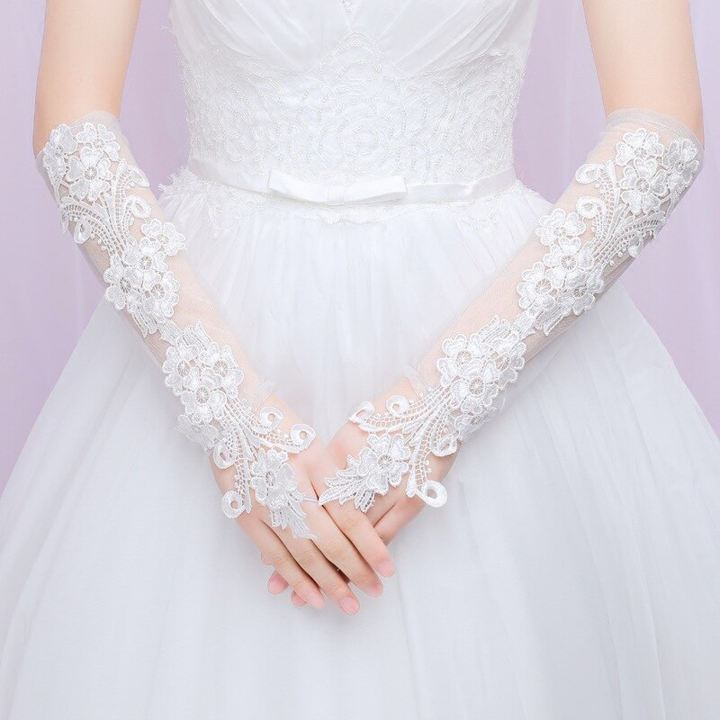 Luxury Lace Hand Gloves for Wedding Bride Gloves T... – Grandado