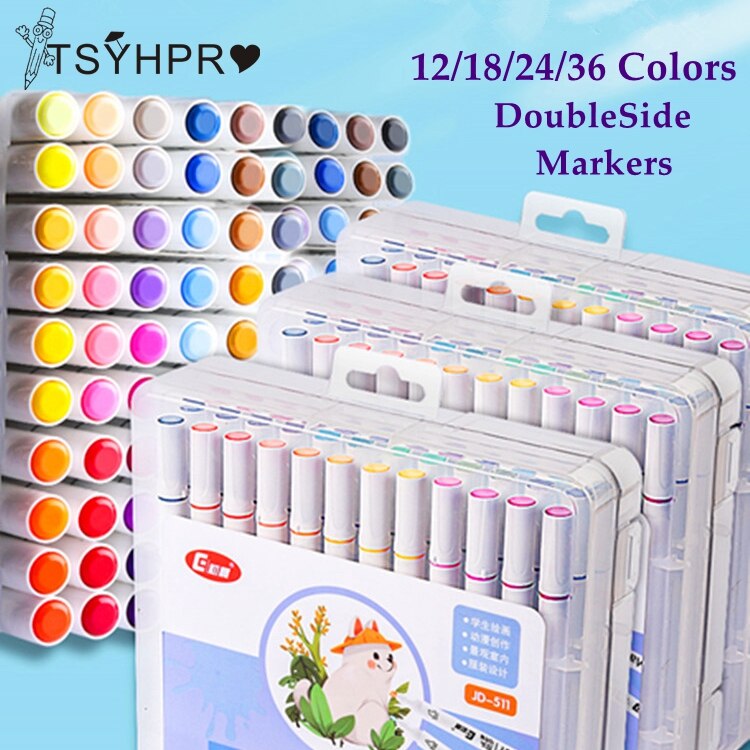12/18/24/36 Colors Oily Alcohol Based Art Markers ... – Grandado