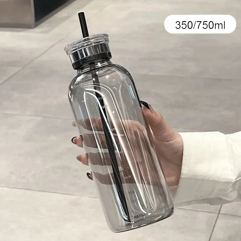 350/750Ml Glazen Transparante Waterflessen Met Dek... – Vicedeal