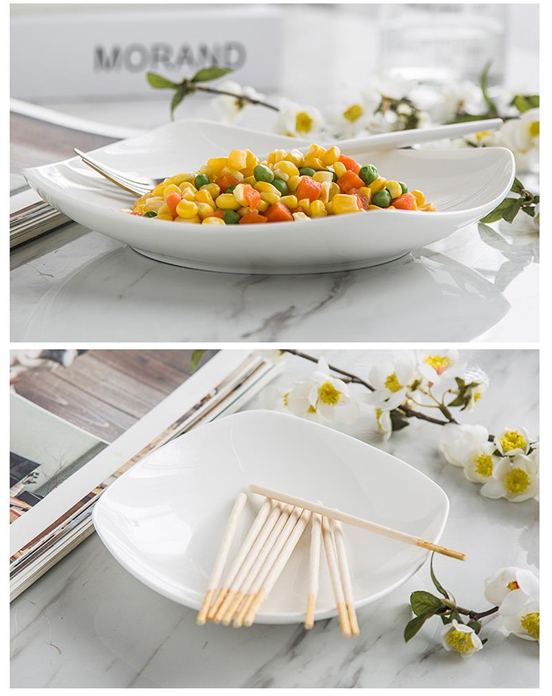 4 inch, plain white bone china rectangular dish, c... – Grandado