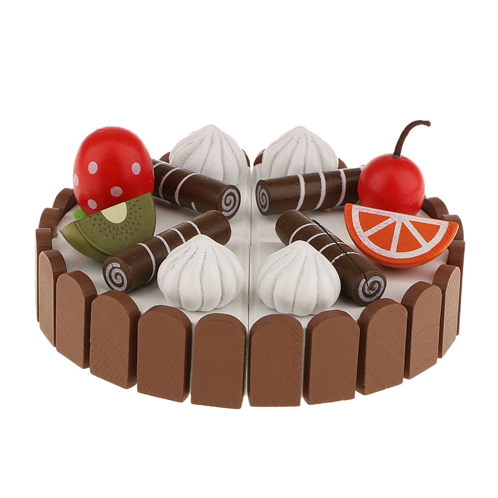 Wooden Magnet Chocolate Fruits Birthday Cake Kids ... – Grandado