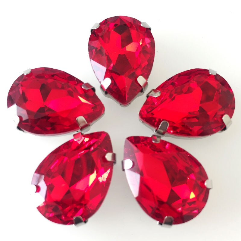 ! Red Waterdrop Crystal glass loose rhinestones, s... – Grandado