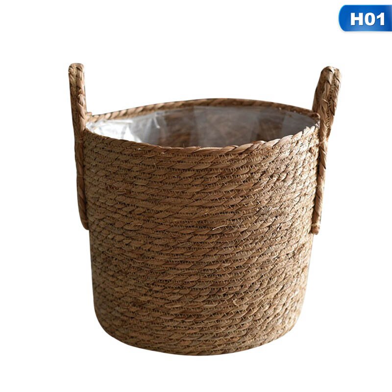 Nordic Extra Large Straw Flower Pot Rattan Storage... – Grandado