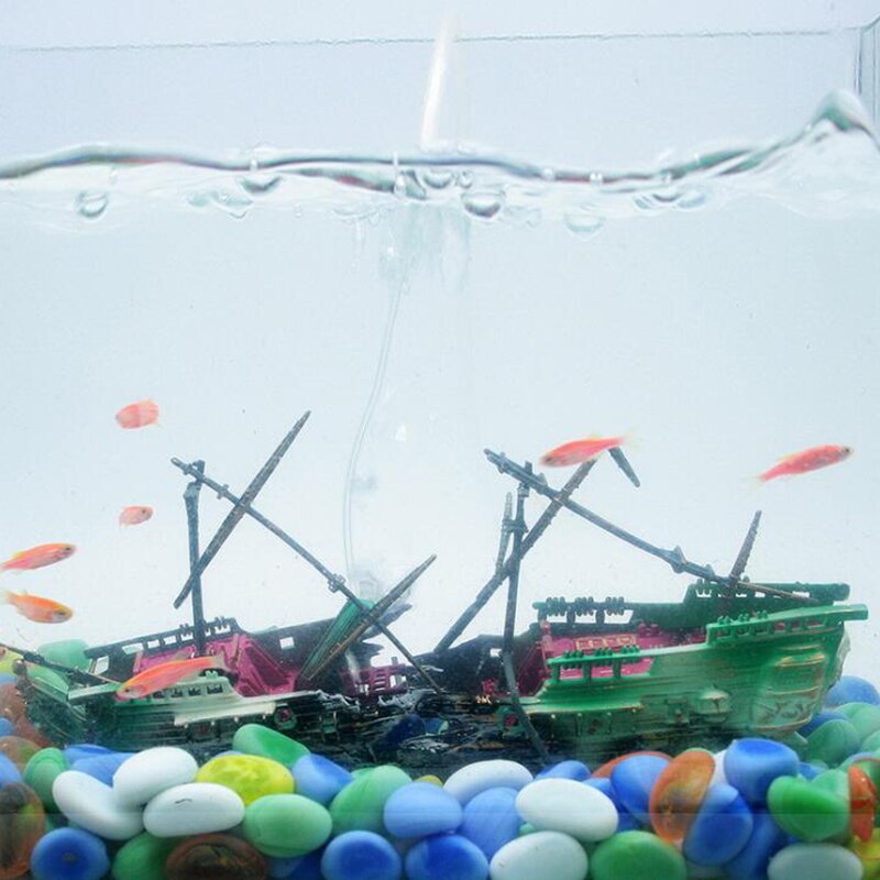 Aquarium Fish Tank Landscape Pirate Ship Wreck Shi... – Grandado
