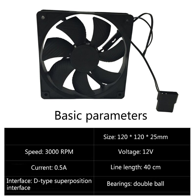 120mm High Speeed Chassis Cooling Fan Double Ball ... – Vicedeal
