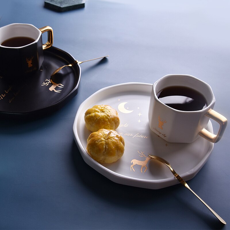 Nordic Geometry Tea Cup Set Porcelain Espresso Cup... – Grandado