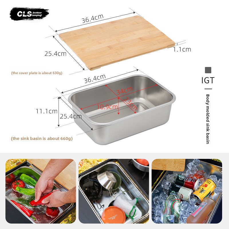 CLS Outdoor Sink IGT Stainless Steel Camping Dishw... – Grandado