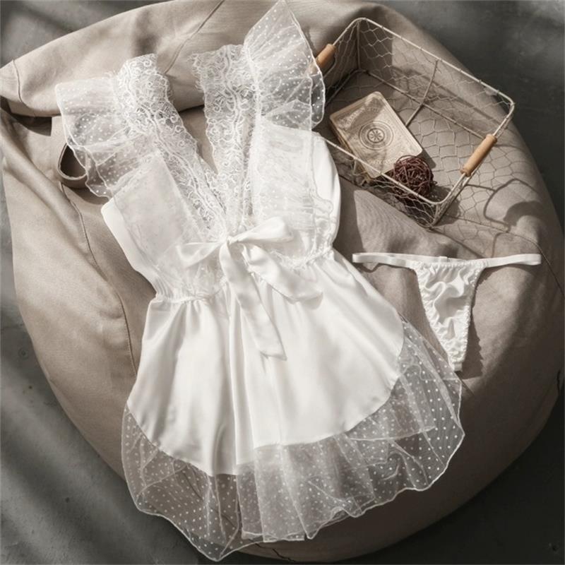 QWEEK Sexy Woman Nightie Lace Peignoir Summer Hone... – Grandado