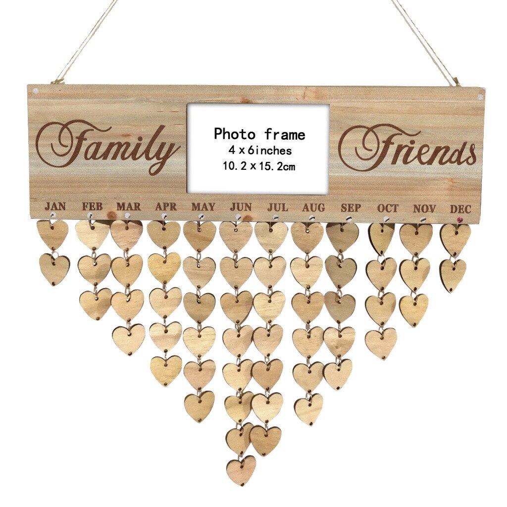 Wood Birthday Reminder Board Plaque Sign Diy Calen... – Vicedeal