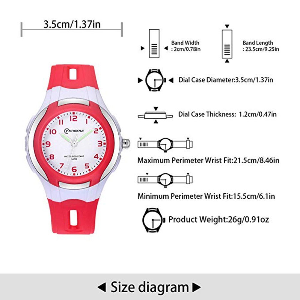 Round Dial Kid Boy Girl Student Waterproof Quartz ... – Vicedeal