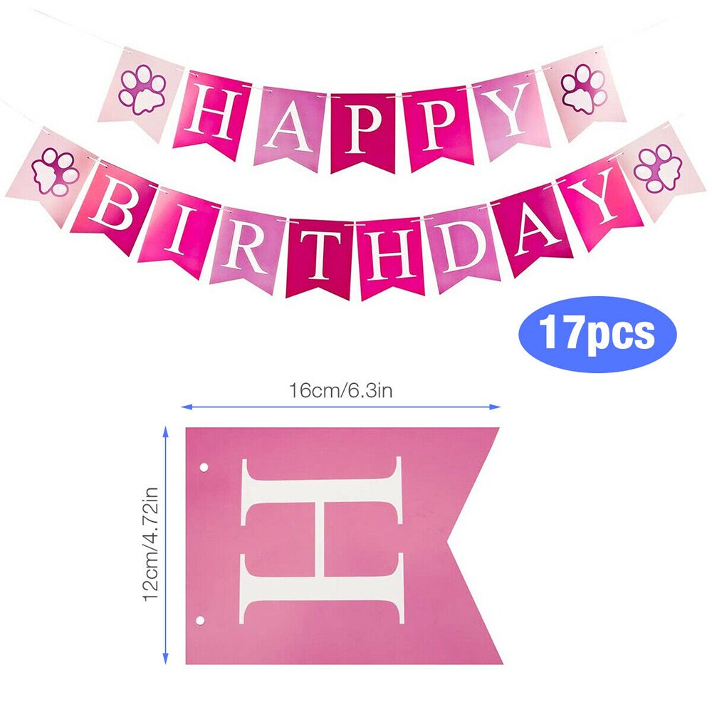1 Set Pink Dog Cat Pet Birthday Banner Birthday Pa... – Grandado