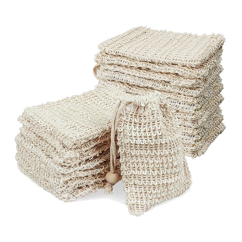20 Pack Soap Exfoliating Bag,Soap Saver Made Sisal... – Grandado