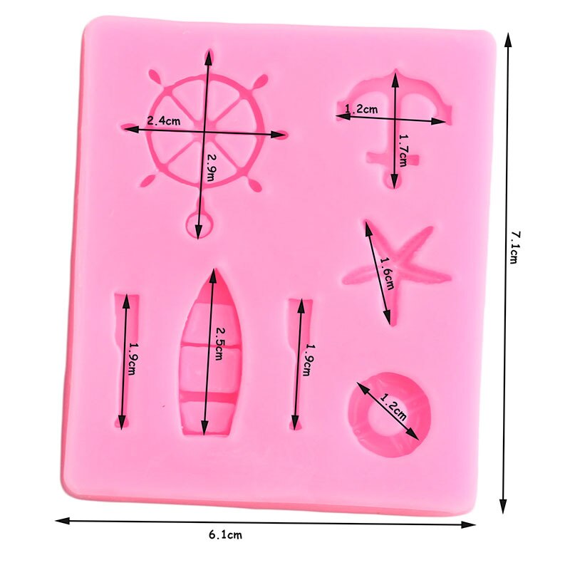 3D velero moldes de silicona estrella de mar ancla... – Grandado
