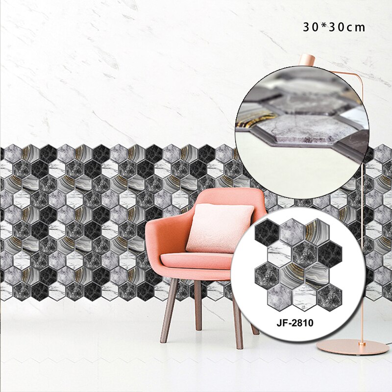 Self-adhesive 3D Hexagon Wall Stickers Waterproof ... – Vicedeal