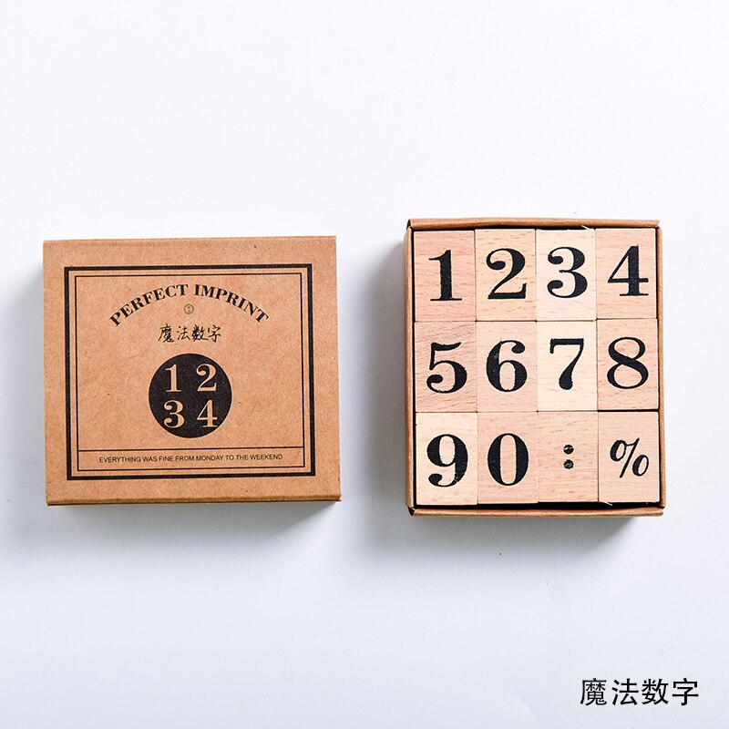 Vintage Number Week Month Stamp DIY Wooden Rubber ... – Vicedeal