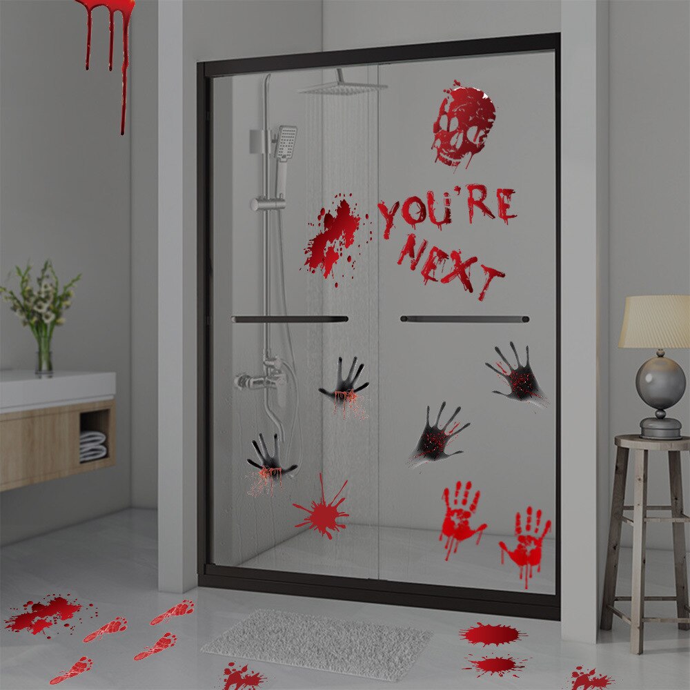 Bloody Handprint Window Wall Door Stickers Wall De... – Grandado