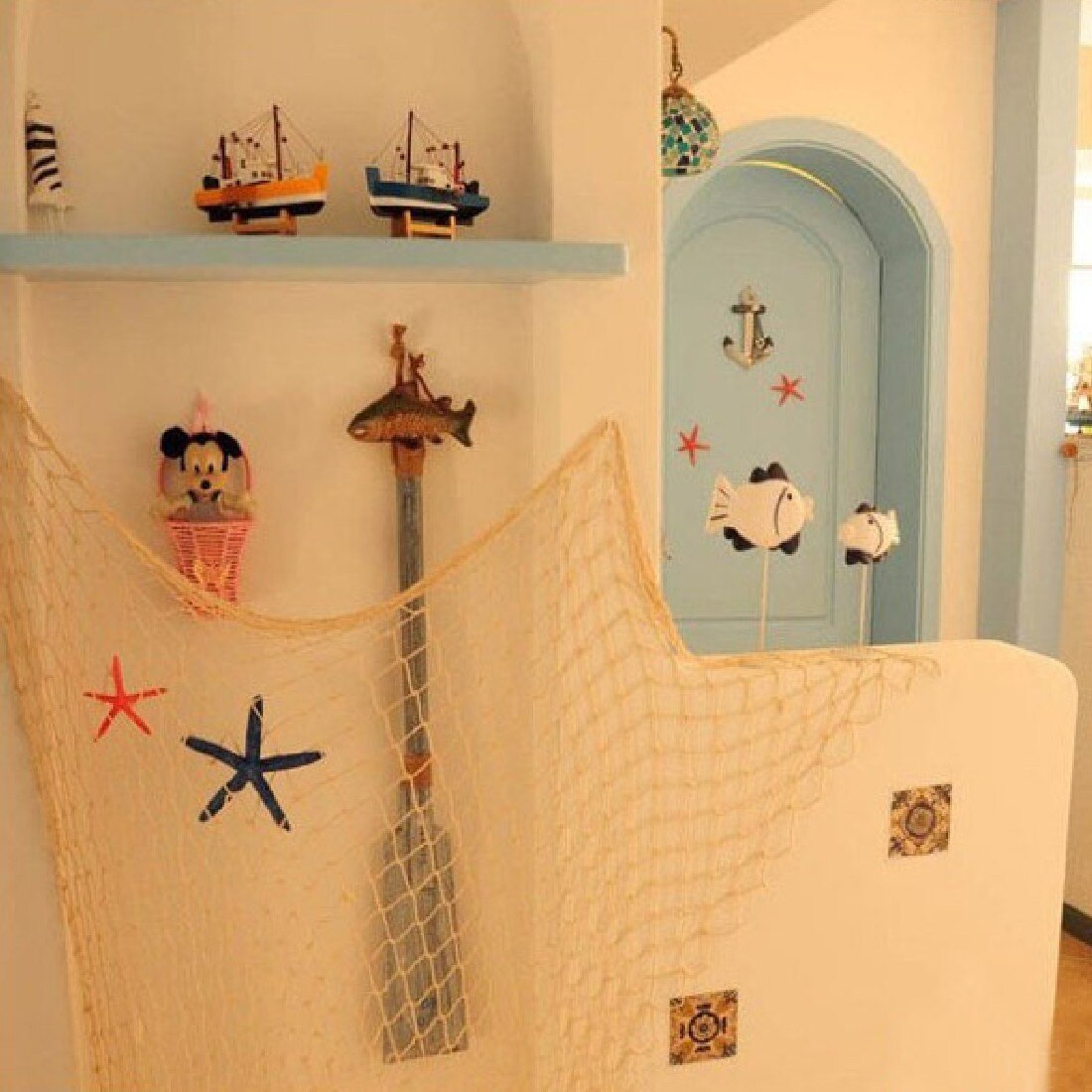 1x2M Mediterranean Sea style Decoration Net Shell ... – Grandado