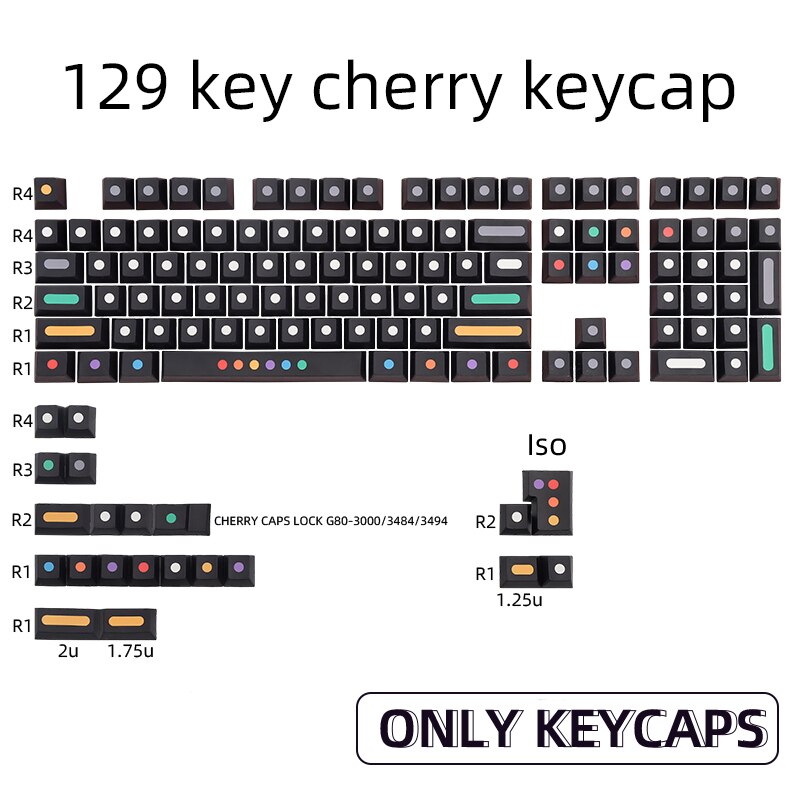129 Keys/set Dots Keycaps Cherry Profile PBT Key C... – Grandado
