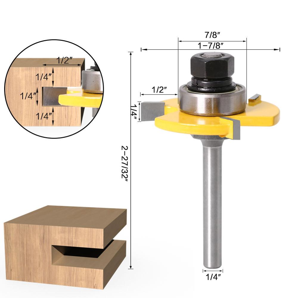 3 pc 6mm 1/4 Shank Tongue & Groove Joint Assem... – Vicedeal