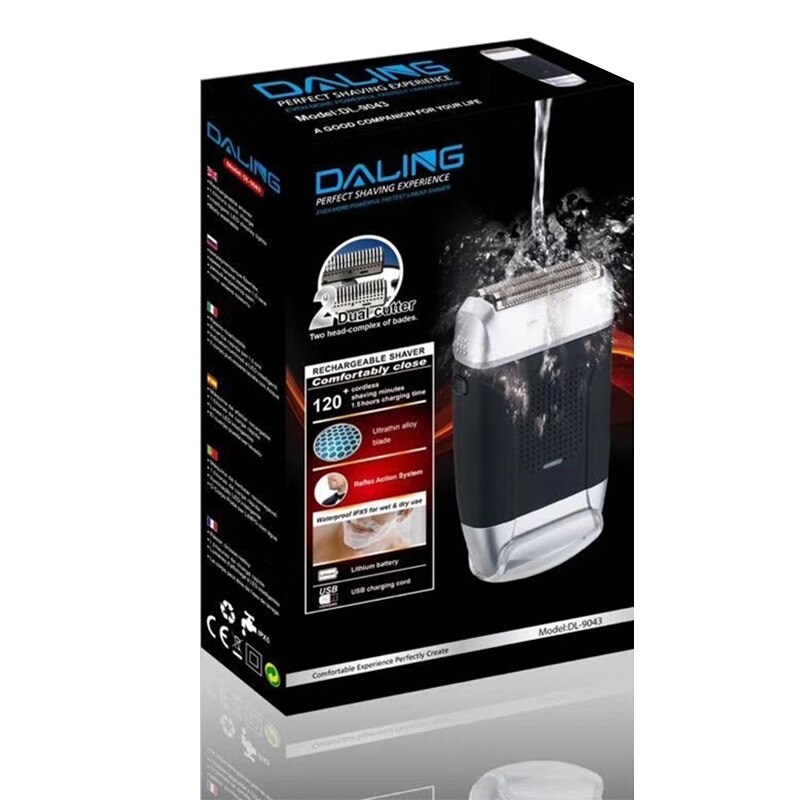 Kraftfull elektrisk rakapparat våt torr elektrisk ... – Vicedeal