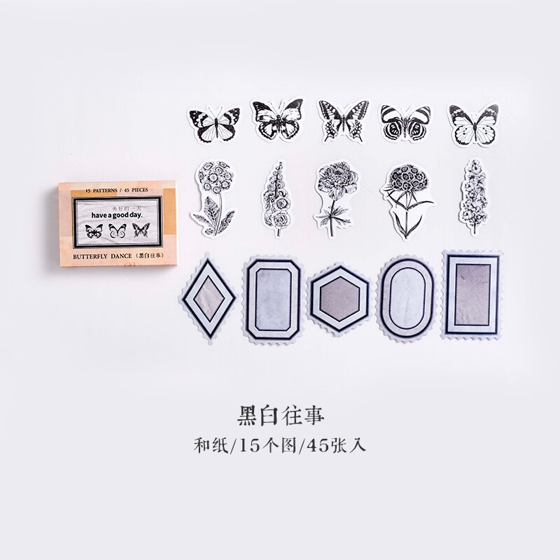 45Pcs Vintage Butterfly Label Collage Paper Sticke... – Grandado