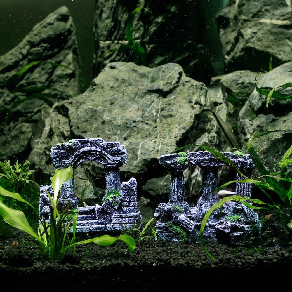 Double column Resin Rome Square Stone Pillars Aqua... – Grandado