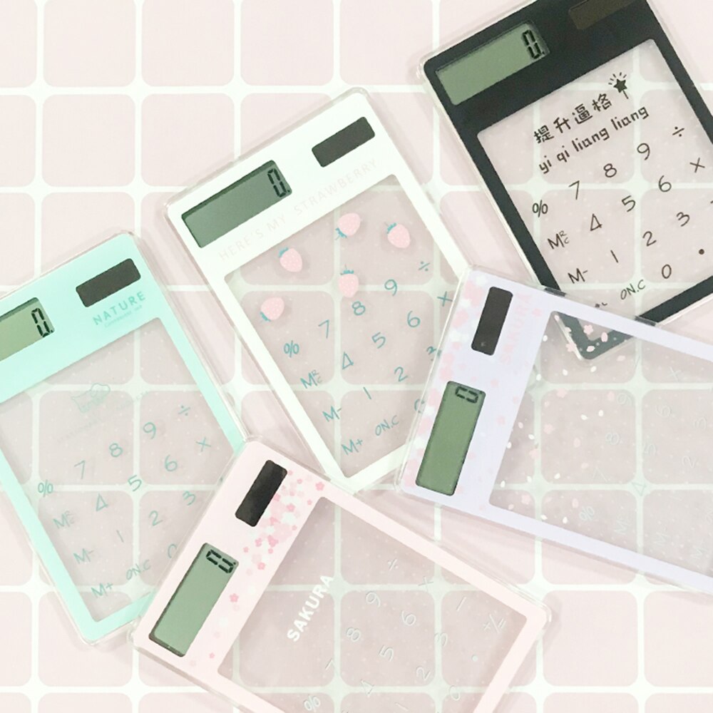 1pc Mini Calculator Cute Cartoon Ultra-thin Transp... – Vicedeal