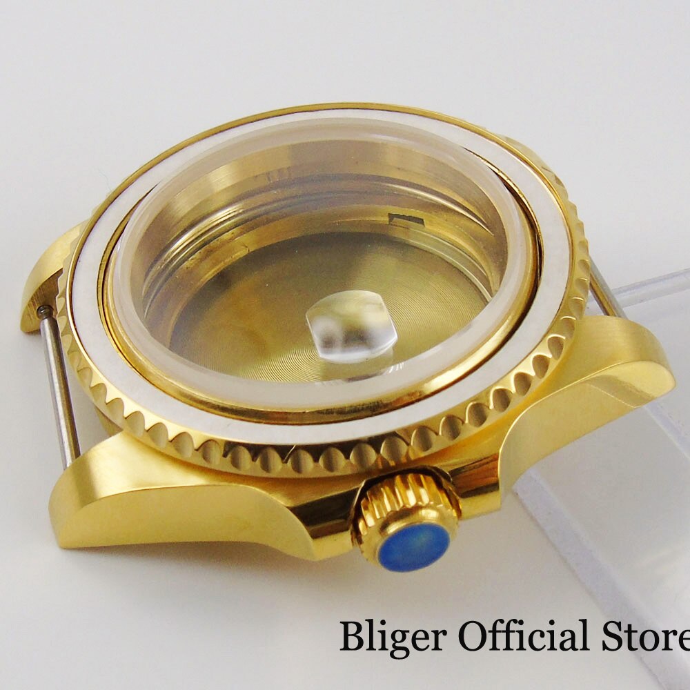 Gold Coated 40mm Watch Case Sapphire Crystal Fit N... – Vicedeal