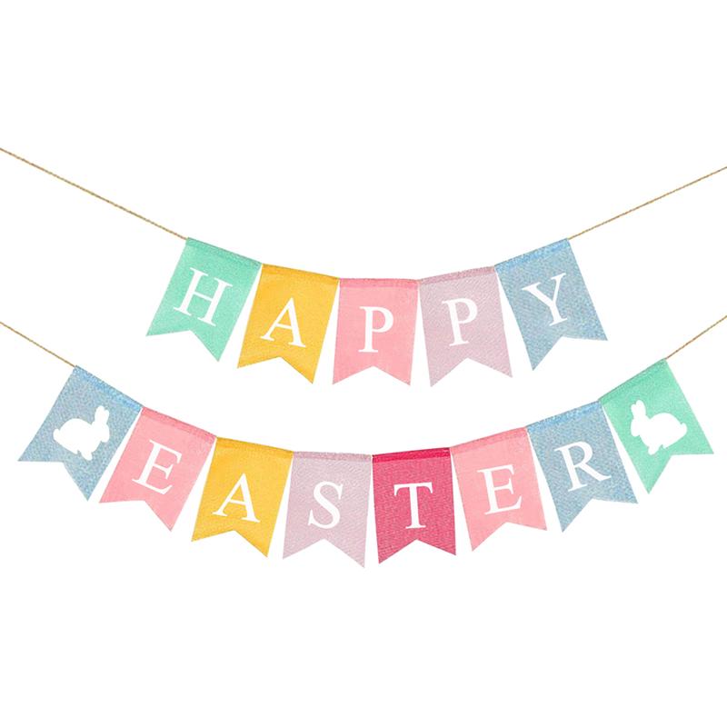 Easter Burlap Bunting Banner Hanging Decorative Sw... – Vicedeal