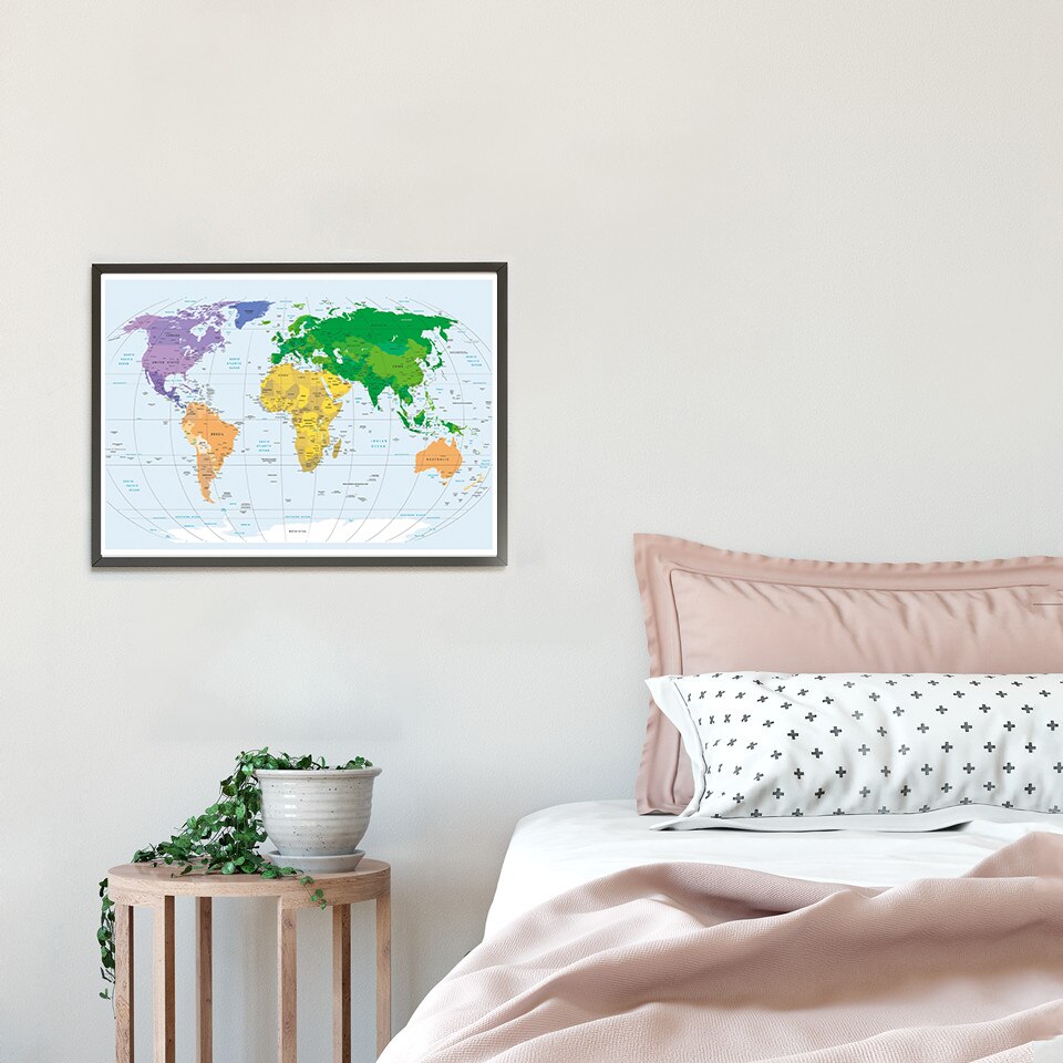 59*42cm, el mapa político del mundo lienzo pintado... – Grandado