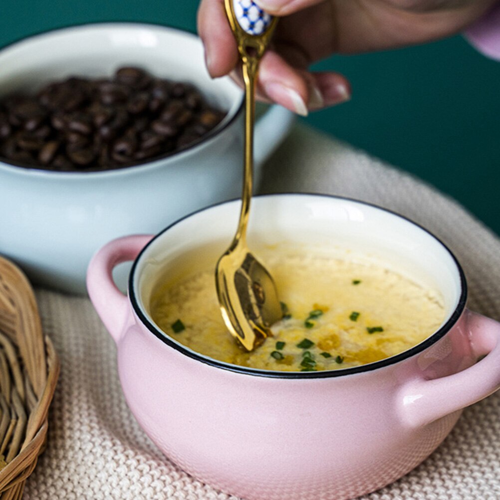 Tazón de cerámica de doble Mango para sopa, tazón ... – Grandado