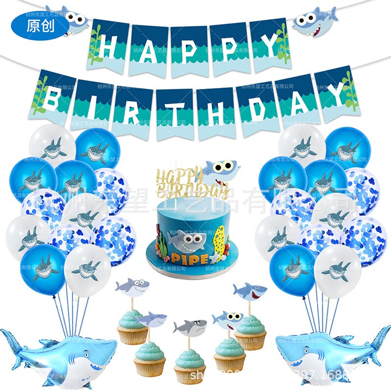 50 pièces/ensemble requin ballons océan monde thèm... – Grandado