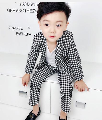 summer Plaid Balzer suit for kids wedding flower b... – Vicedeal