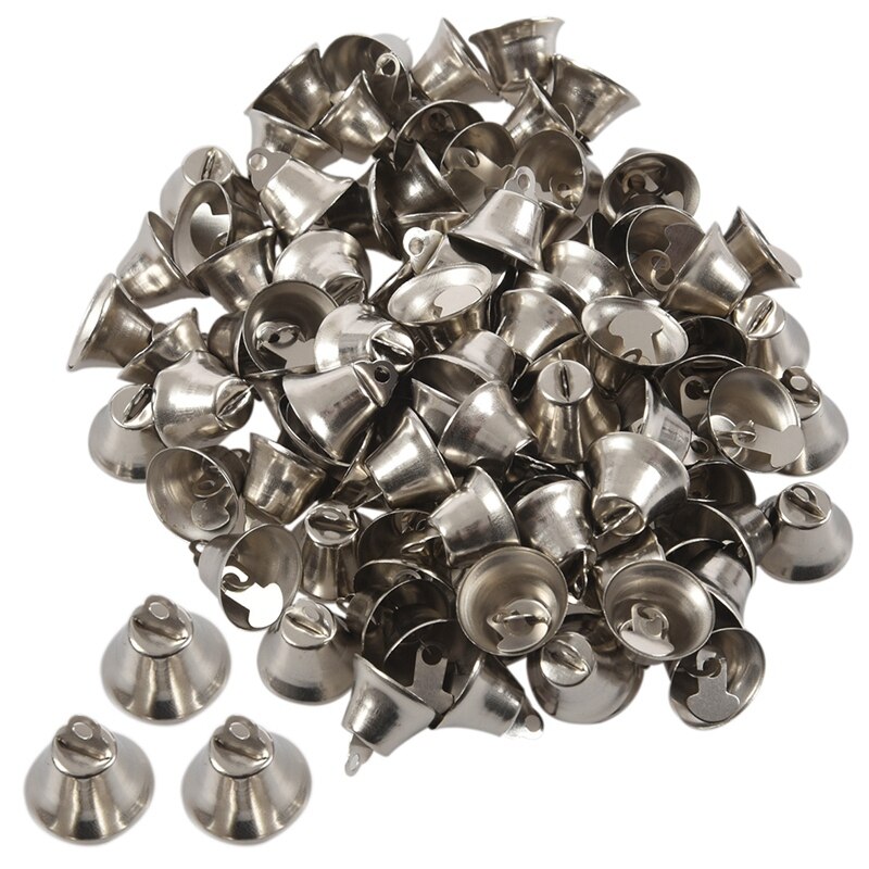 100 Silver 1.6cm Liberty Jingle Bells for Crafts |... – Grandado