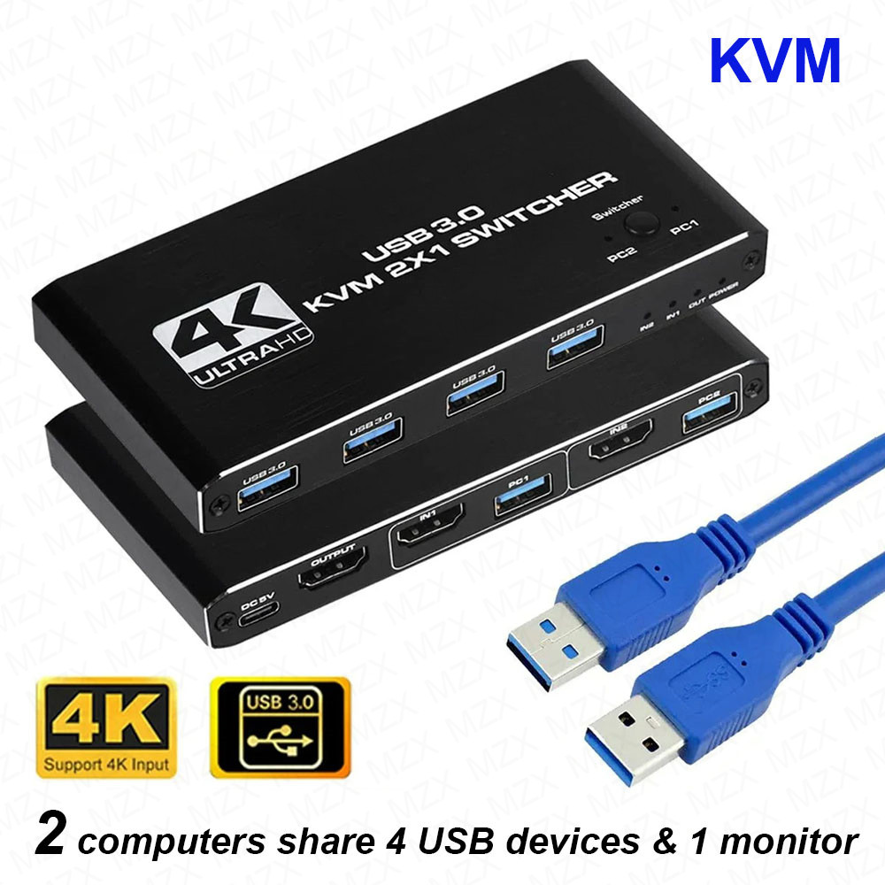 MZX 2-In-1-Out KVM Switch 4K 60Hz HDMI-compatible ... – Grandado