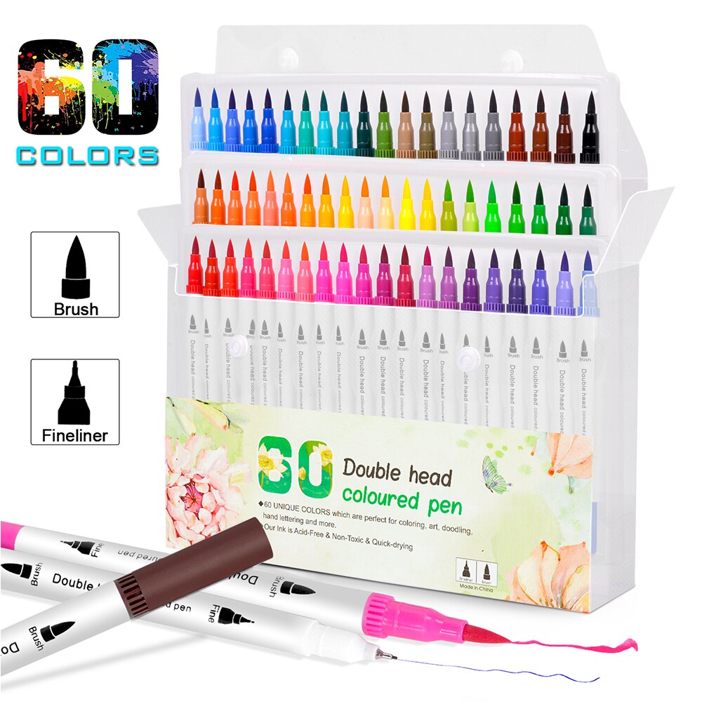 60 Colors Art Painting Pen Marker Sketch Painting ... – Grandado