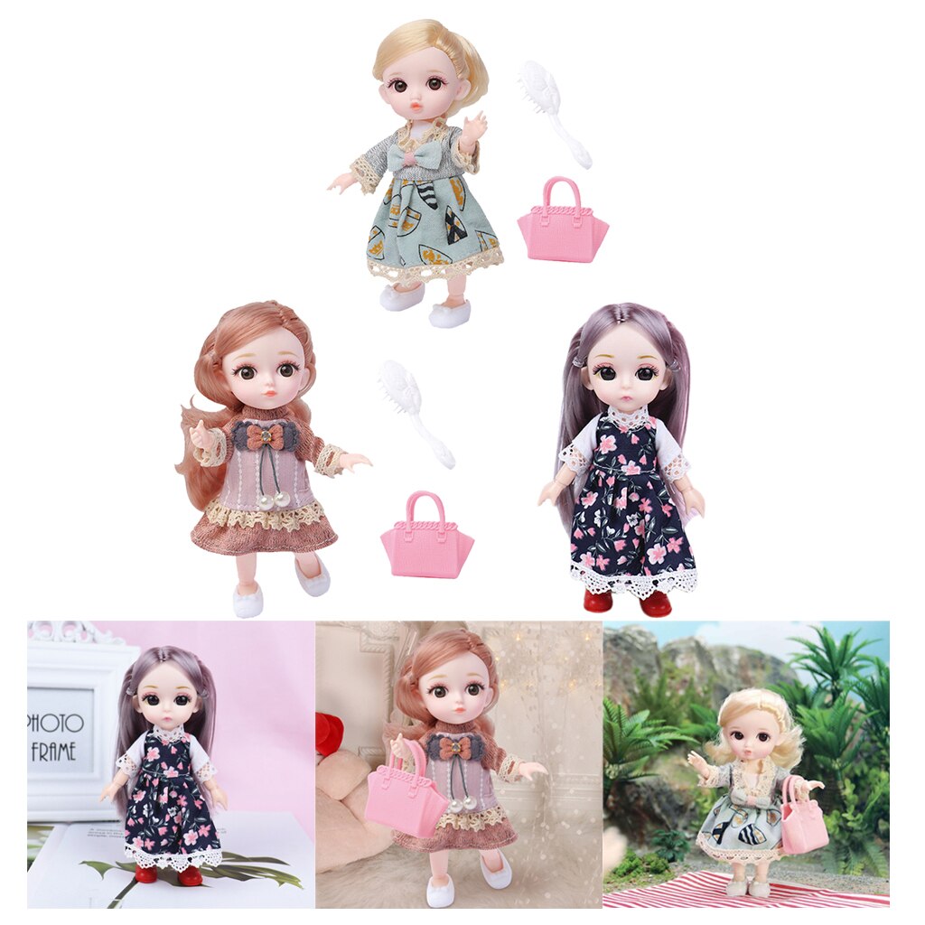 3x Moveable Mini 14 Joints 16cm 1/12 Baby Doll Cut... – Grandado