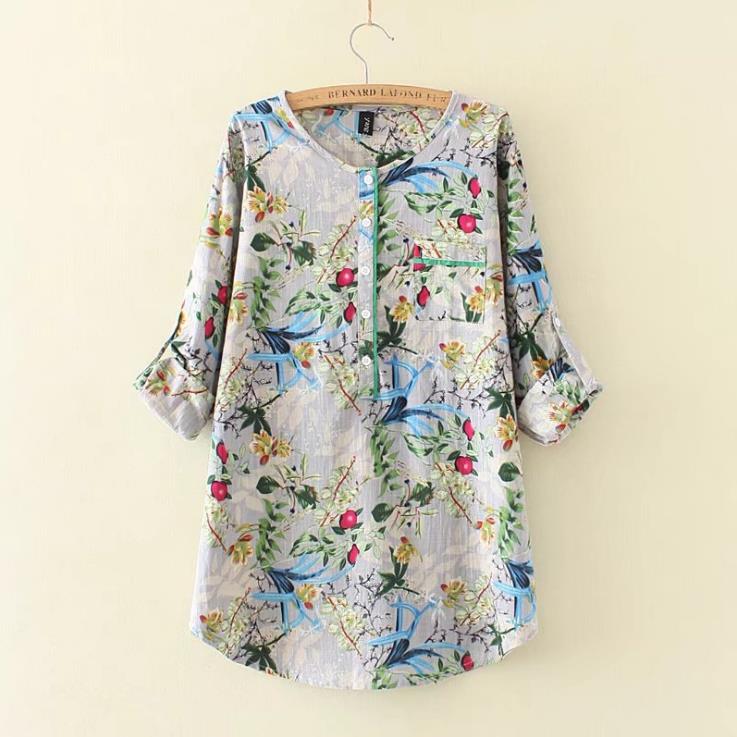Women's large print pullover shirt. – Grandado