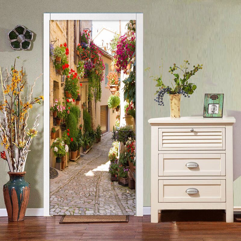 European Style Street Landscape Door Sticker Livin... – Grandado