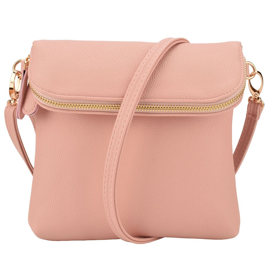 Fold Cover Women Crossbody bag purses Soft PU Leat... – Grandado