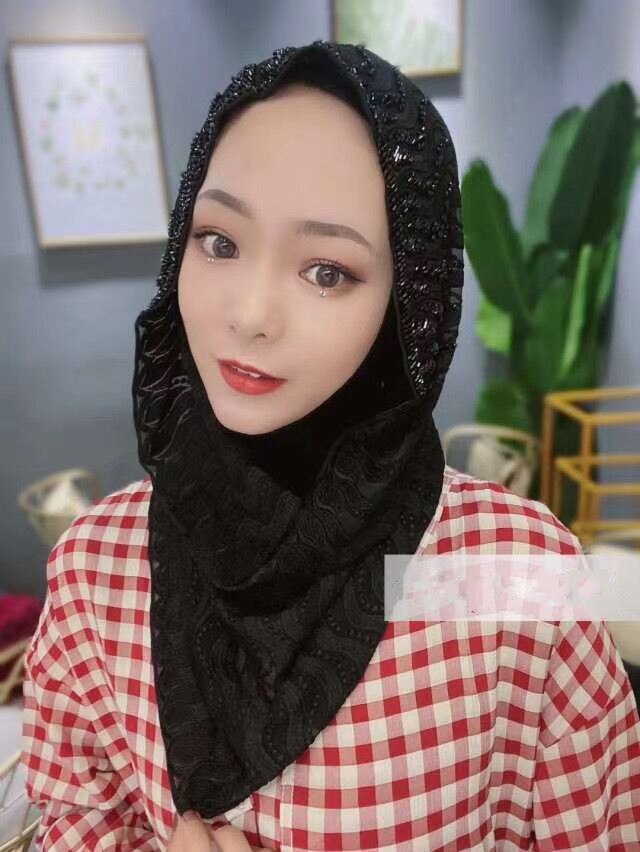 Muslim One Piece Amira Beaded Headscarf Shawl Arab... – Grandado