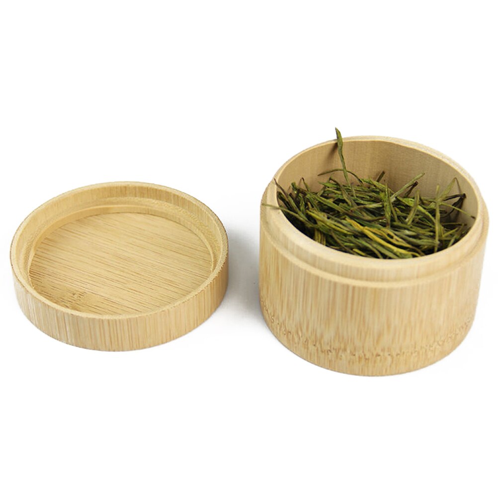 Mini Round Bamboo Tea Box Maccha Storage Box Canis... – Grandado