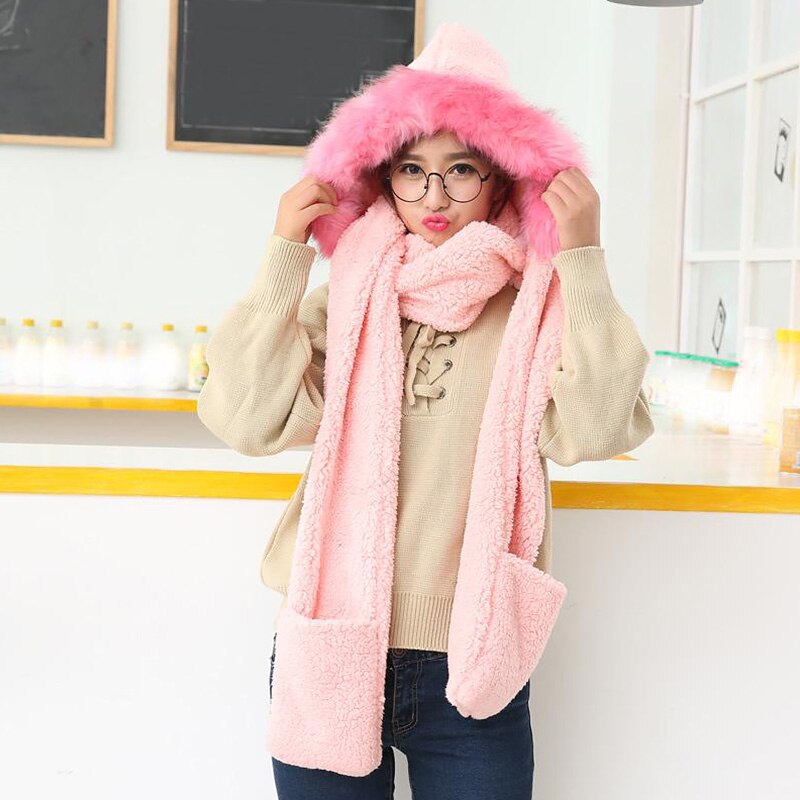 3 In 1 Vrouwen Winter Warme Zachte Verdikking Kap ... – Vicedeal