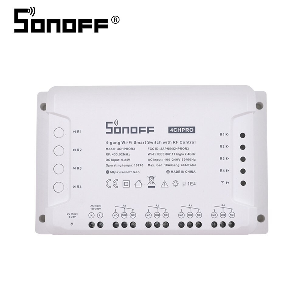 Sonoff 4CH Pro R3 Sonoff Switch 433 Mhz RF 4 Chann... – Grandado