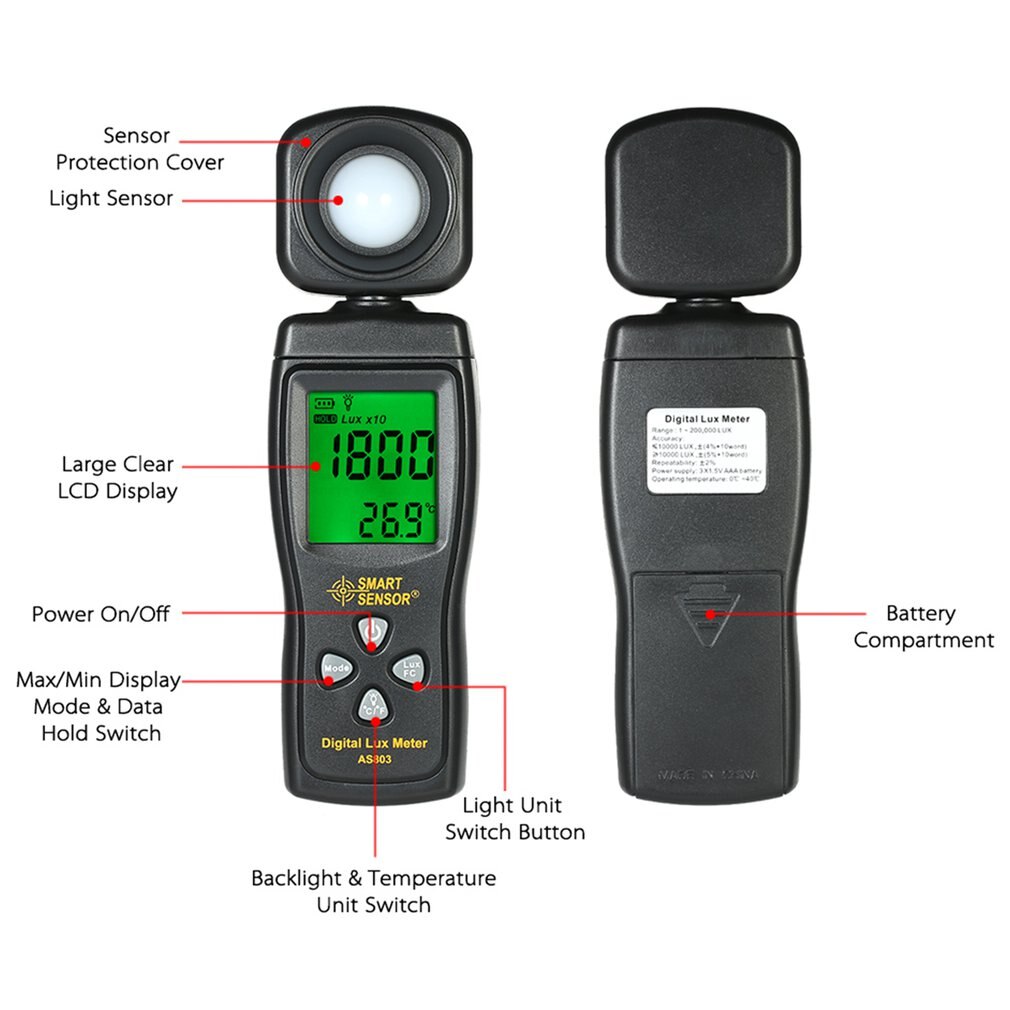 Smart Sensor AS803 Digital Light Meter Lcd Handhel... – Vicedeal