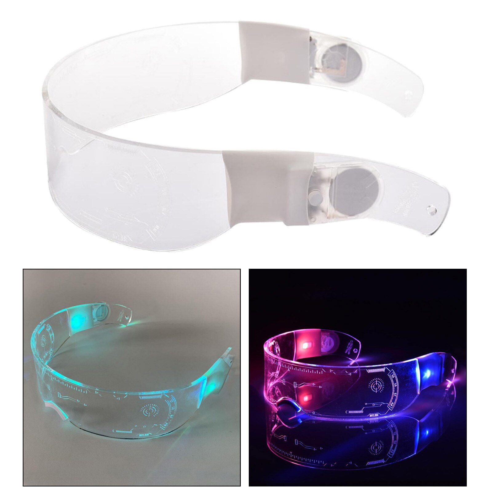 Visor Sunglasses Futuristic LED Shield Glasses for... – Grandado