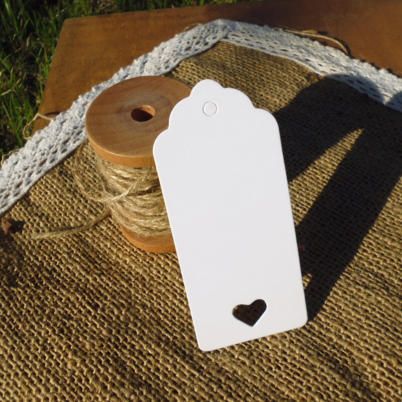 100pcs Love Heart White Paper Tags Party Wedding F... – Grandado