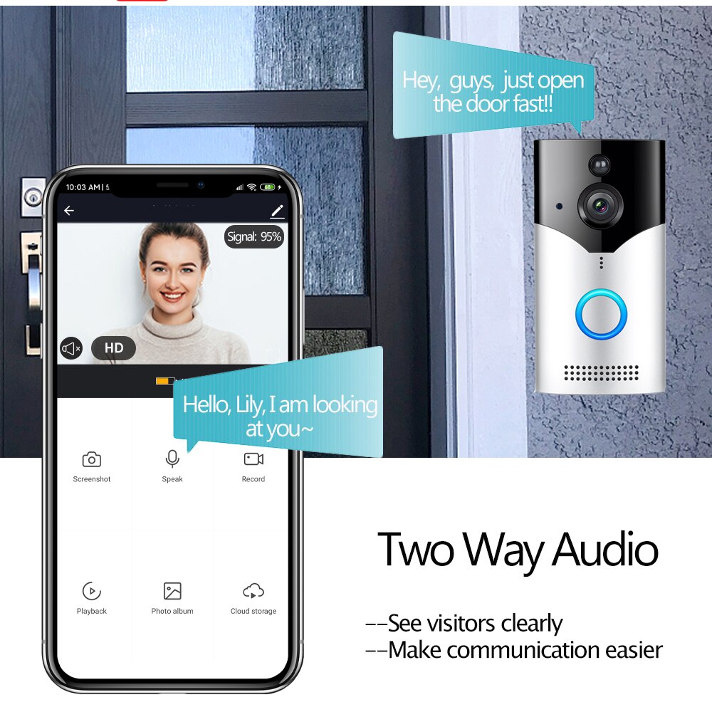 Tuya App Wifi Video Deurbel Camera Hd 1080P Wirele... – Grandado