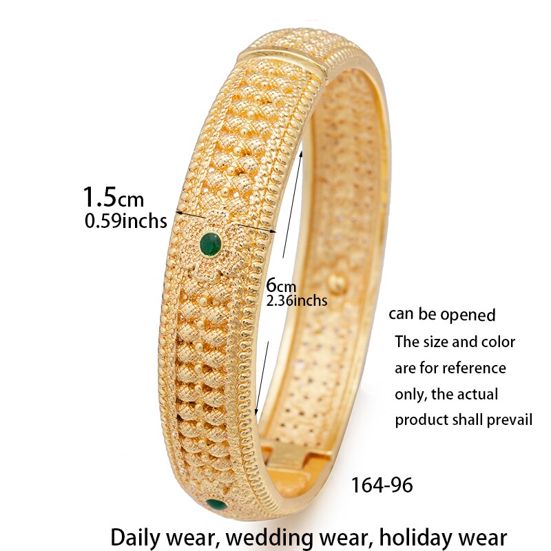 4Pcs/set 24K Dubai Gold Color Bangles For Women Gi... – Vicedeal