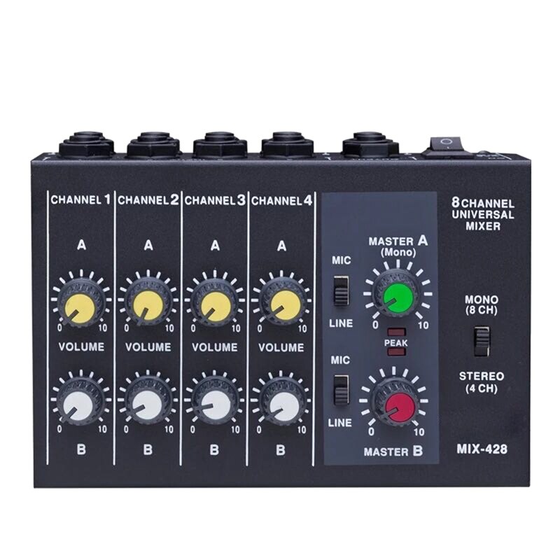 3C-Mixer Portable Switchable Stereo 4 & Mono 8... – Grandado